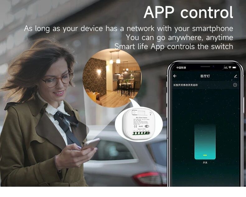 Tuya Wifi Rf 433 Mhz Wireless Remote Control Switch Module Self Powered ...