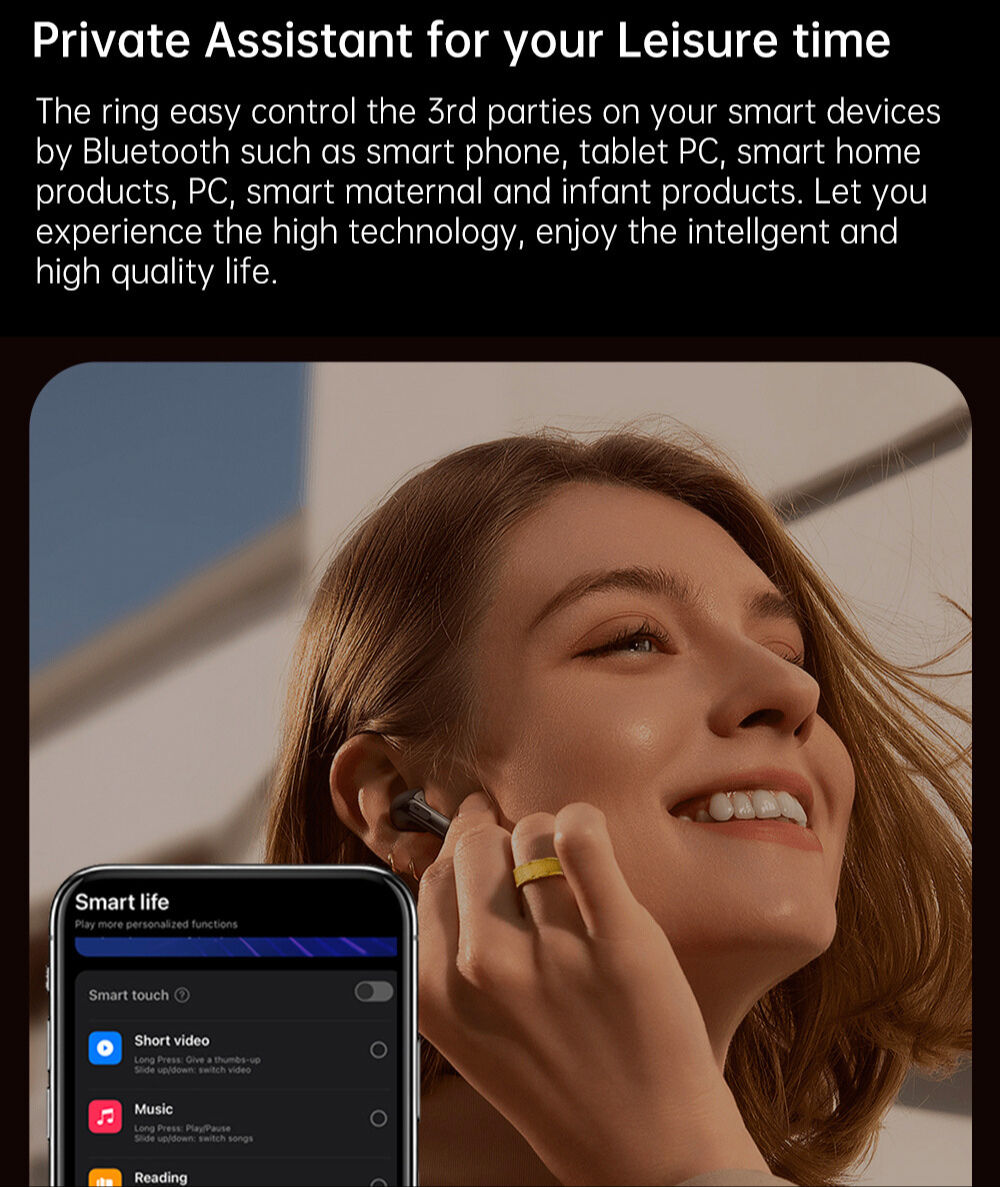 New Product Smart Ring X2 Sos Function Smart Touch Control Short ...