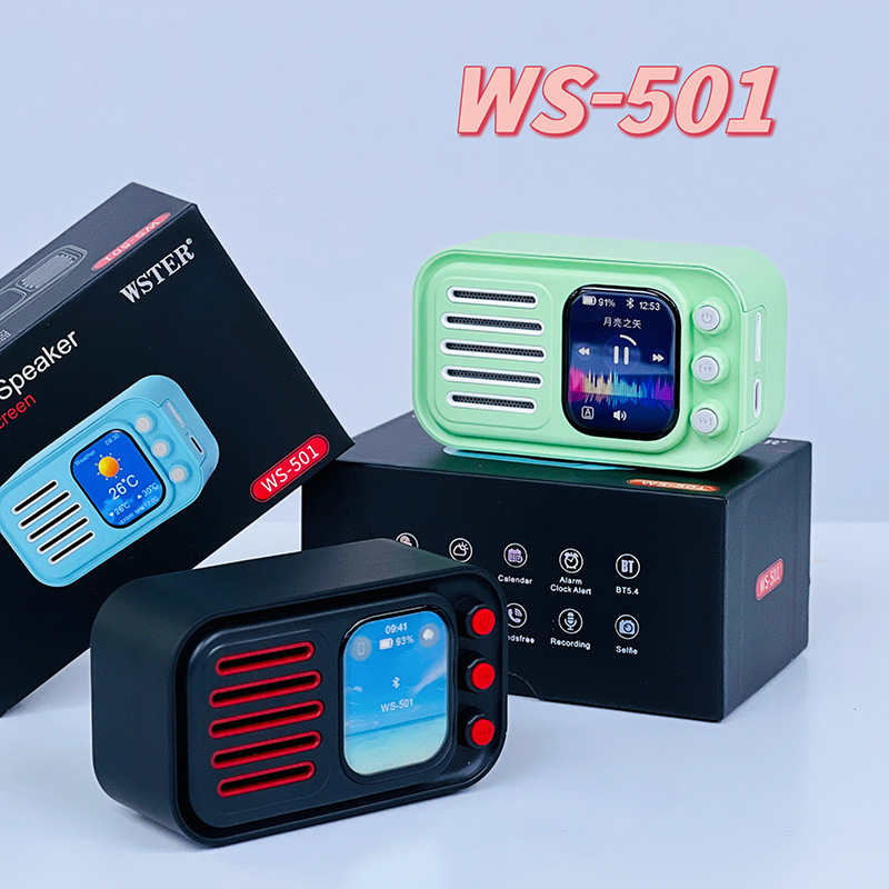 Ws-501 Portable Speaker Clock Tft Display Digital Radio Weather Display Alarm Clock Handsfree ...