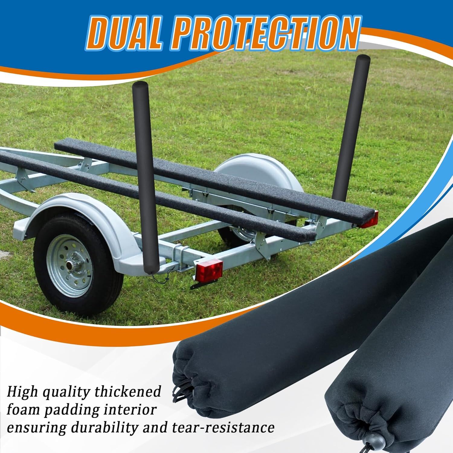 Boat Trailer Guide Pole Pad And Cover With Capped End Heavy Duty Boat ...