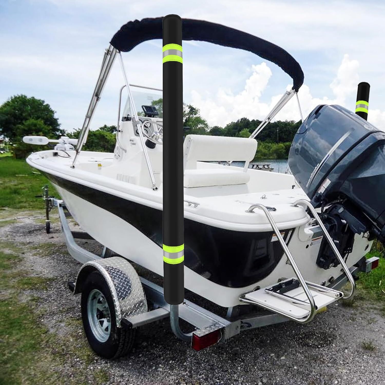 Boat Trailer Guide Pole Cover- Heavy Duty Neoprene Boat Trailer Capped ...