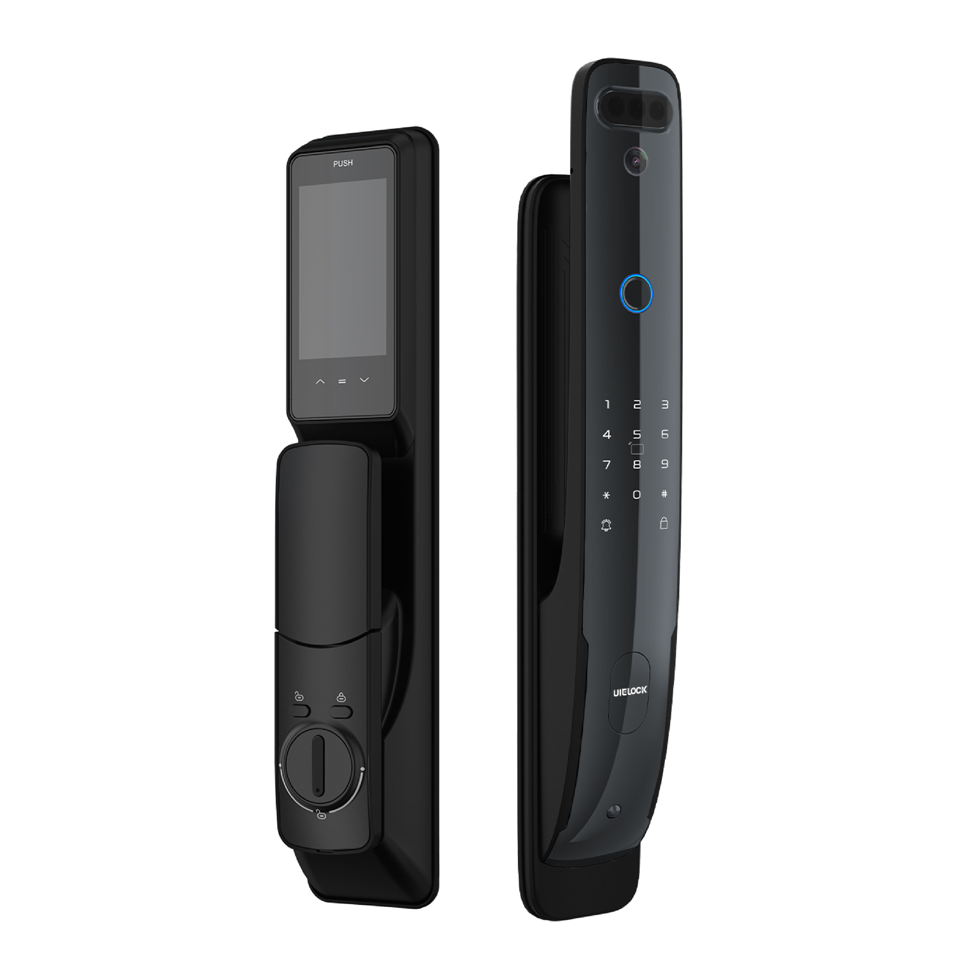 Uielock Qa70 Electronic Password Fingerprint Big Handle Door Lock Wifi ...