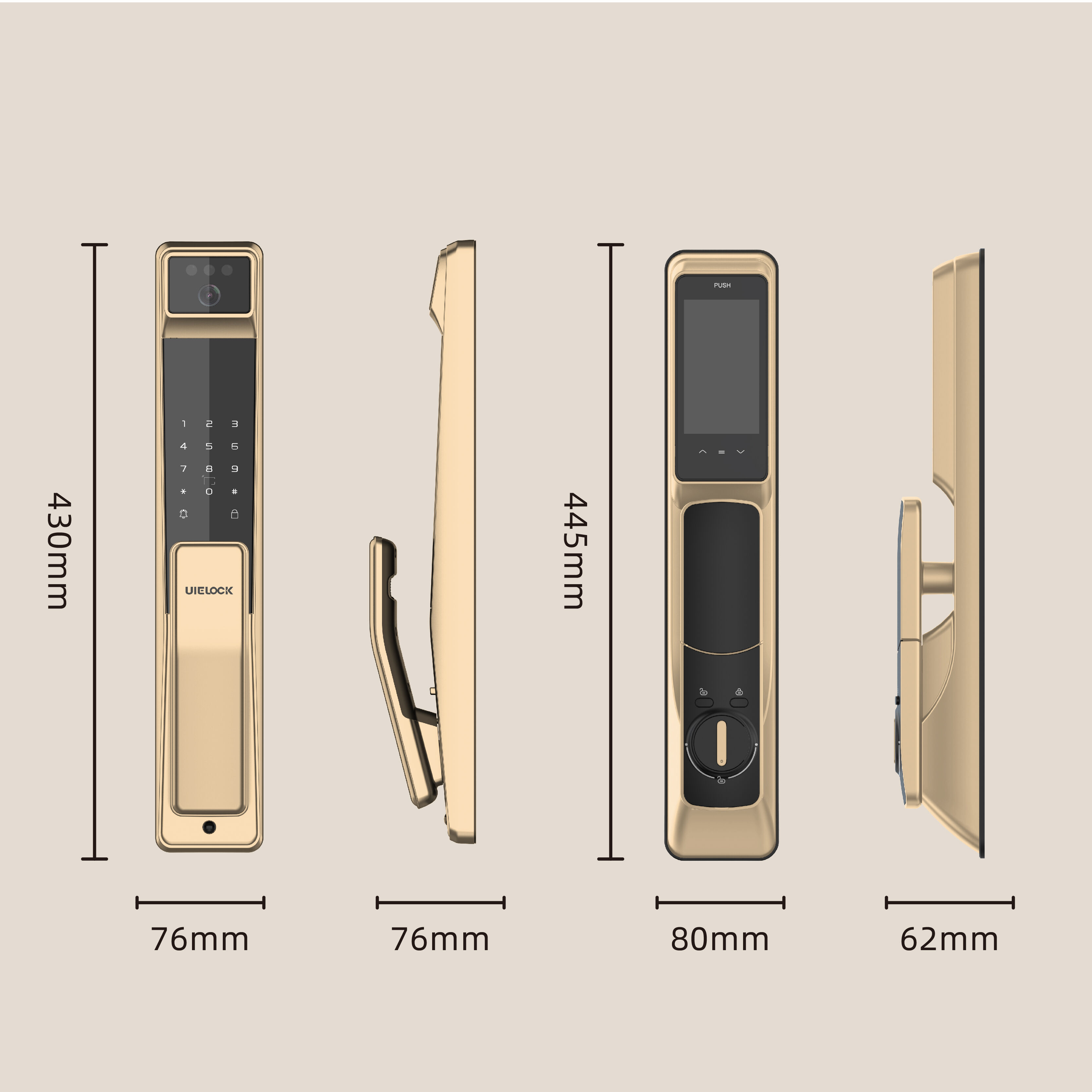 Uielock Qb40 Real Time Intercom Palm Vein Recognition Intelligent Tuya Wifi Outdoor Front Smart ...