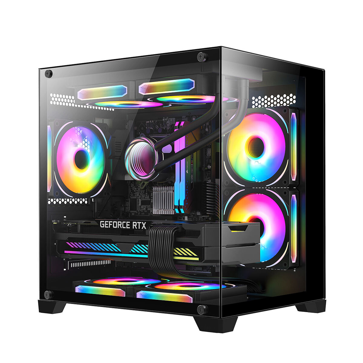 Ruix Aerospace Mini 1 Micro-atx Computer Case Tempered Glass Side Panel ...