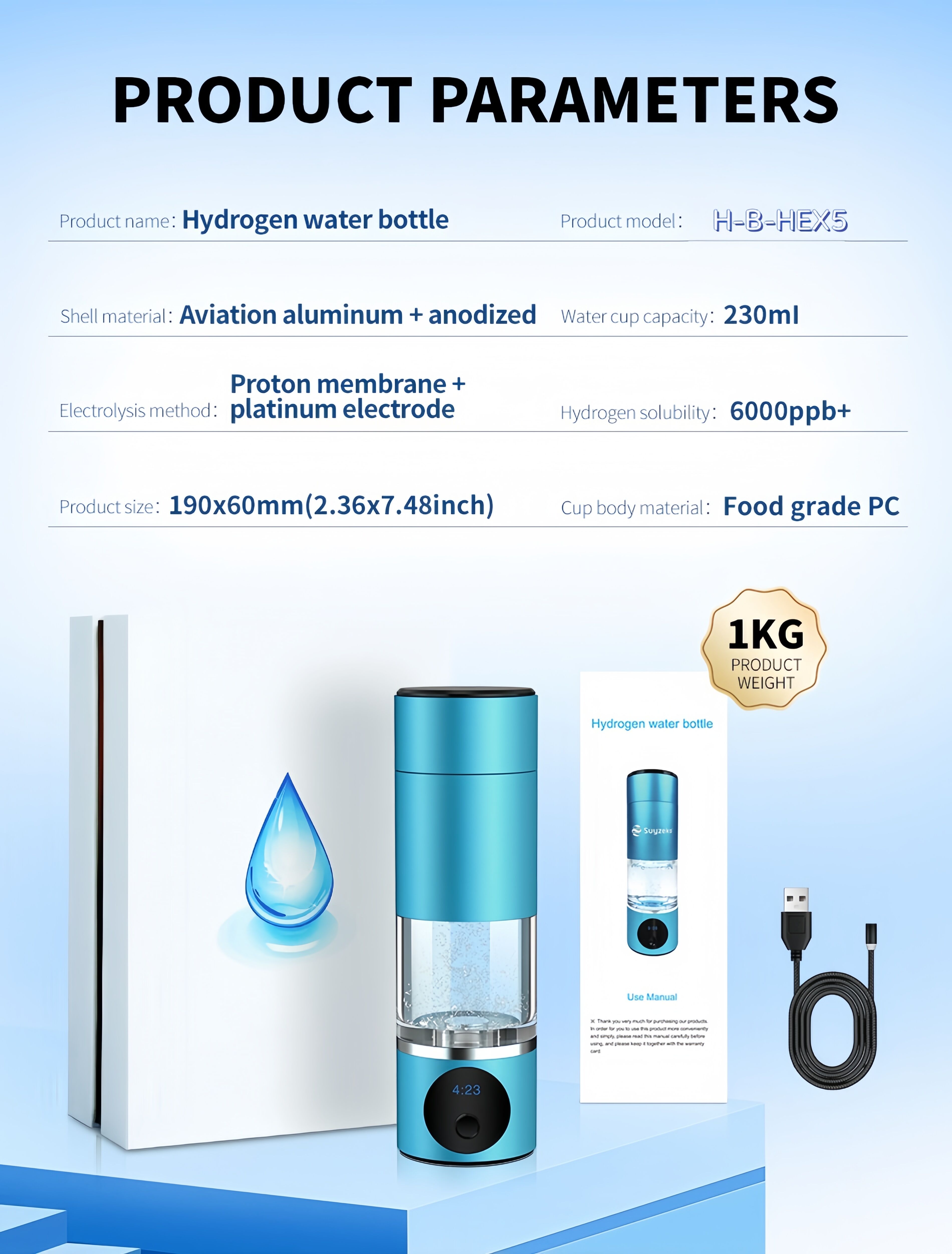 Factory Direct High Quality China Wholesale Customized Hydrogen Water ...