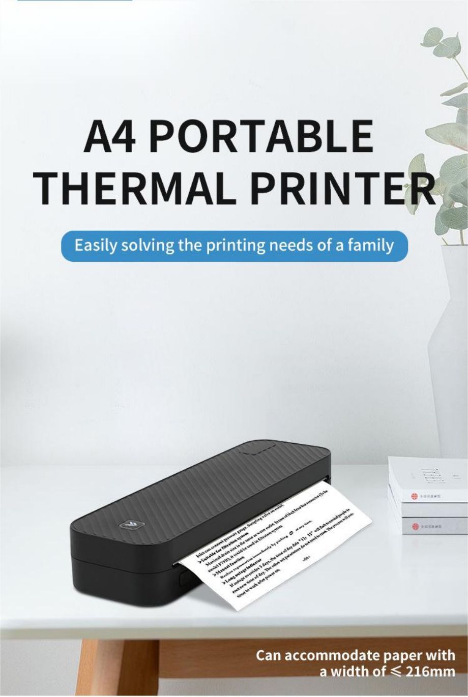 Thermal Printer, Portable Home Printer, Wireless, Connects To Phone ...
