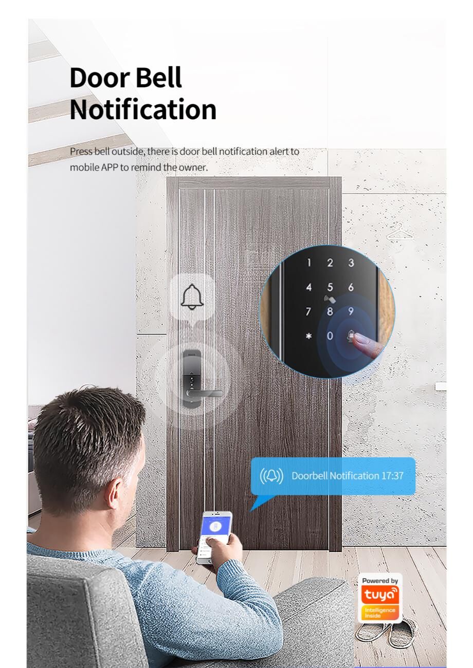 High Security Smart Tt Lock Control Fingerprint Code Card Key Function ...