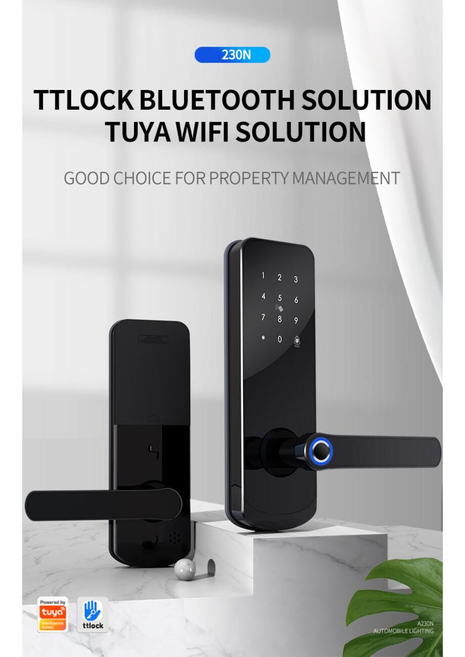 High Security Smart Tt Lock Control Fingerprint Code Card Key Function ...