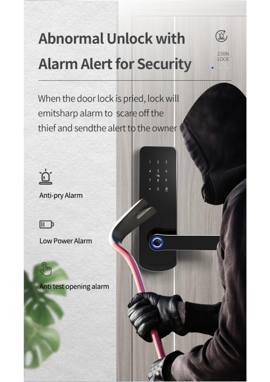 High Security Smart Tt Lock Control Fingerprint Code Card Key Function ...