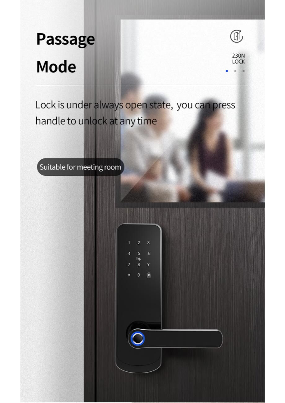 High Security Smart Tt Lock Control Fingerprint Code Card Key Function ...