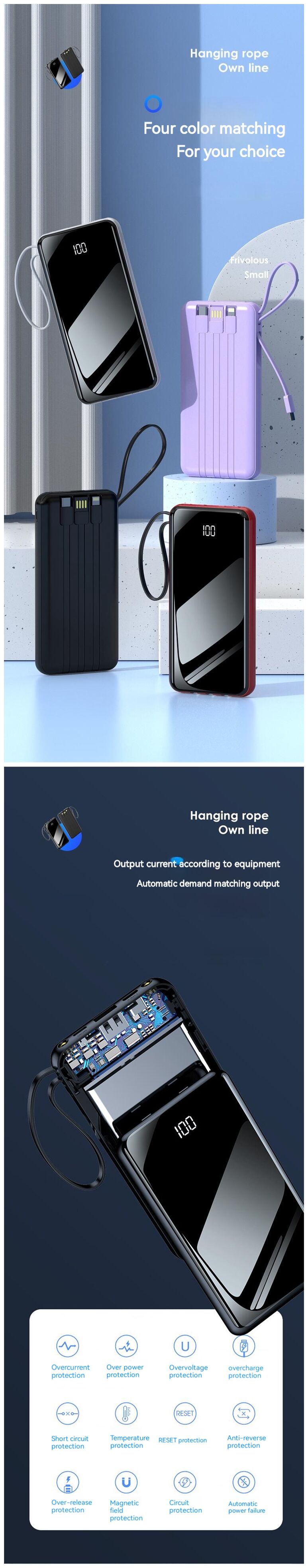 Bulk Buy China Wholesale Wholesale Power Bank With Built In Cables ...