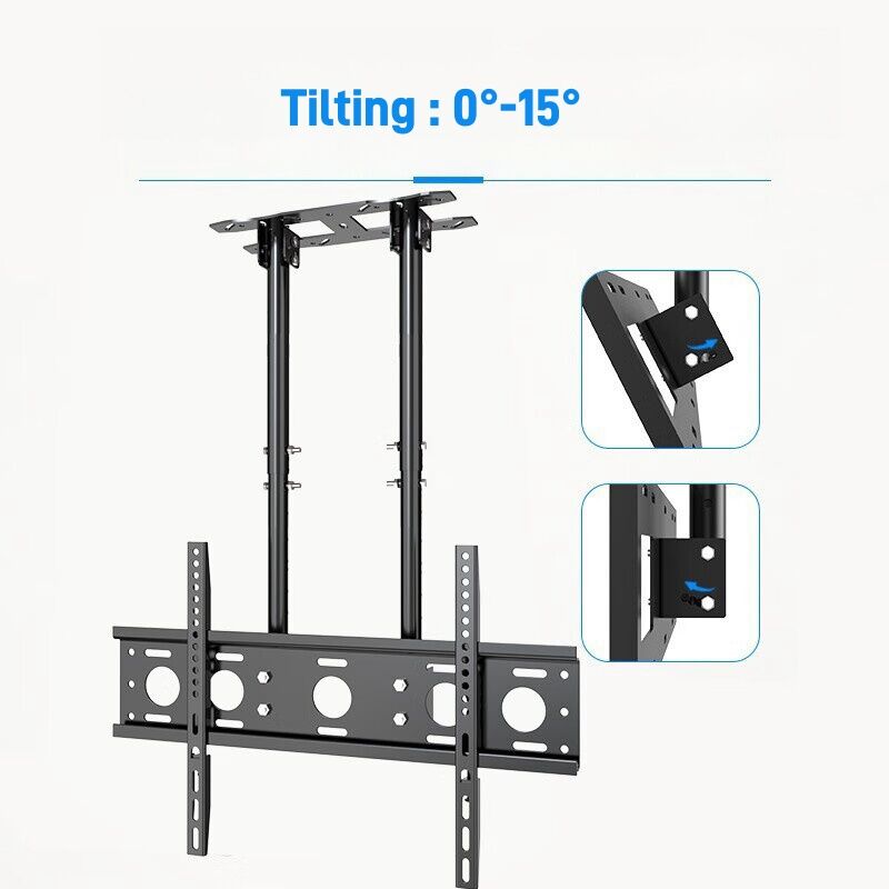 Steel Height Tilt Adjustable Ceiling Tv Mount Bracket Hanger Extra ...