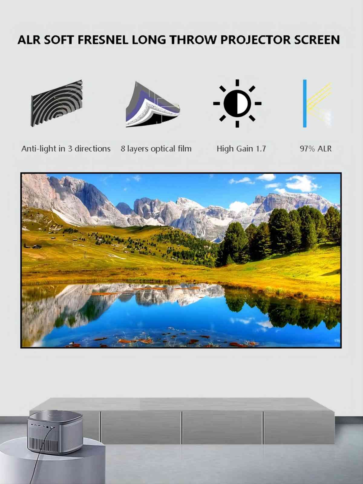 Hd Anti Light Fresnel Screen 75 Inch Alr Ust Screen 16:9 Fixed Frame ...