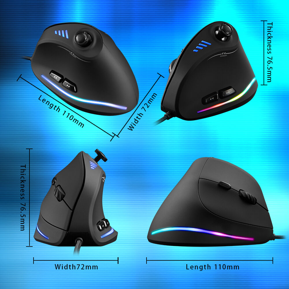 Retailing Wired Rgb Backlight Programmable Vertical Gaming Mouse With 5 ...