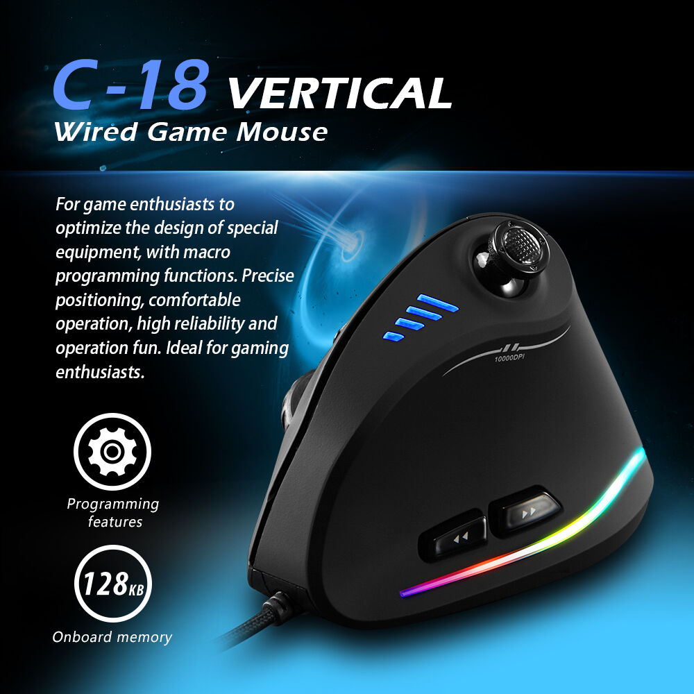 Retailing Wired Rgb Backlight Programmable Vertical Gaming Mouse With 5 ...