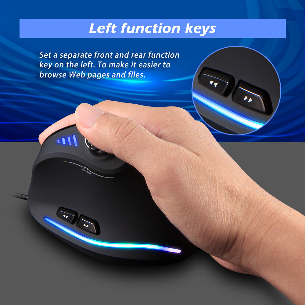 Retailing Wired Rgb Backlight Programmable Vertical Gaming Mouse With 5 ...