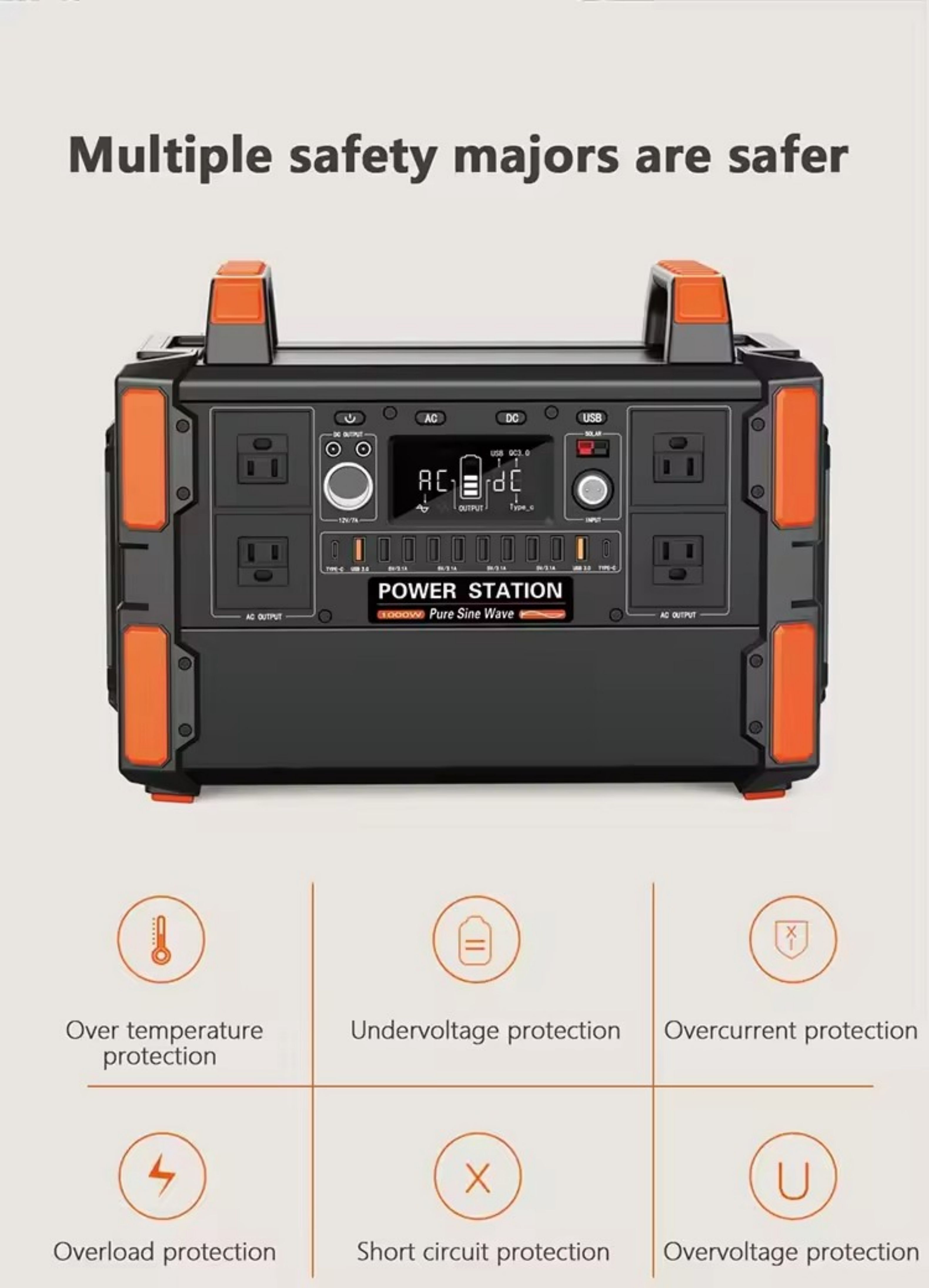 Factory Supply 1000w Lifepo4 Battery Camping Power Station Pure Sine ...