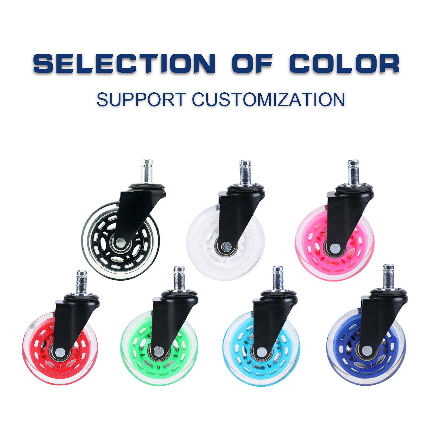 Soft Safe Rollers Furniture Hardware Office Chair Transparent Pu Caster ...