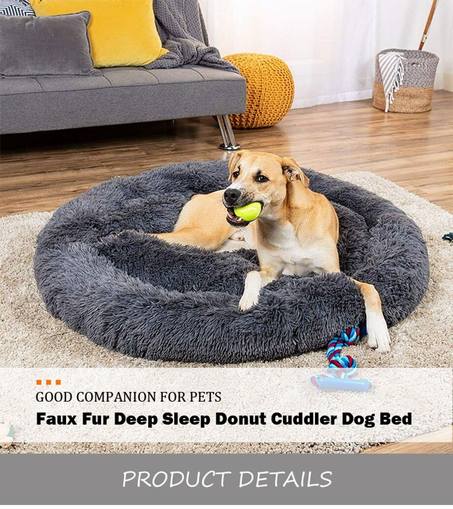 Mu Hot Sale Vegan Faux Fur Pet Bed Deep Sleep Dog Bed Customized Pet ...