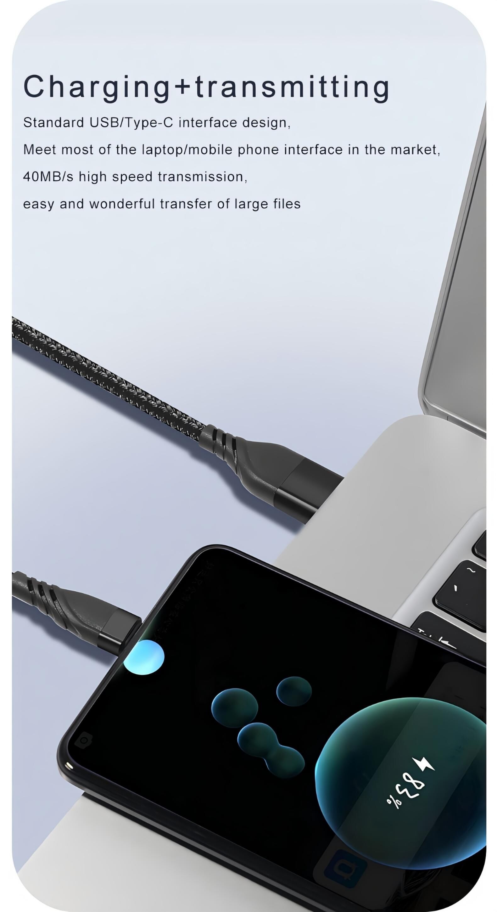 Usb-a.c To Usb-c Lightning 8pin U122a02cc 2-in-1 Fast Charging Data ...