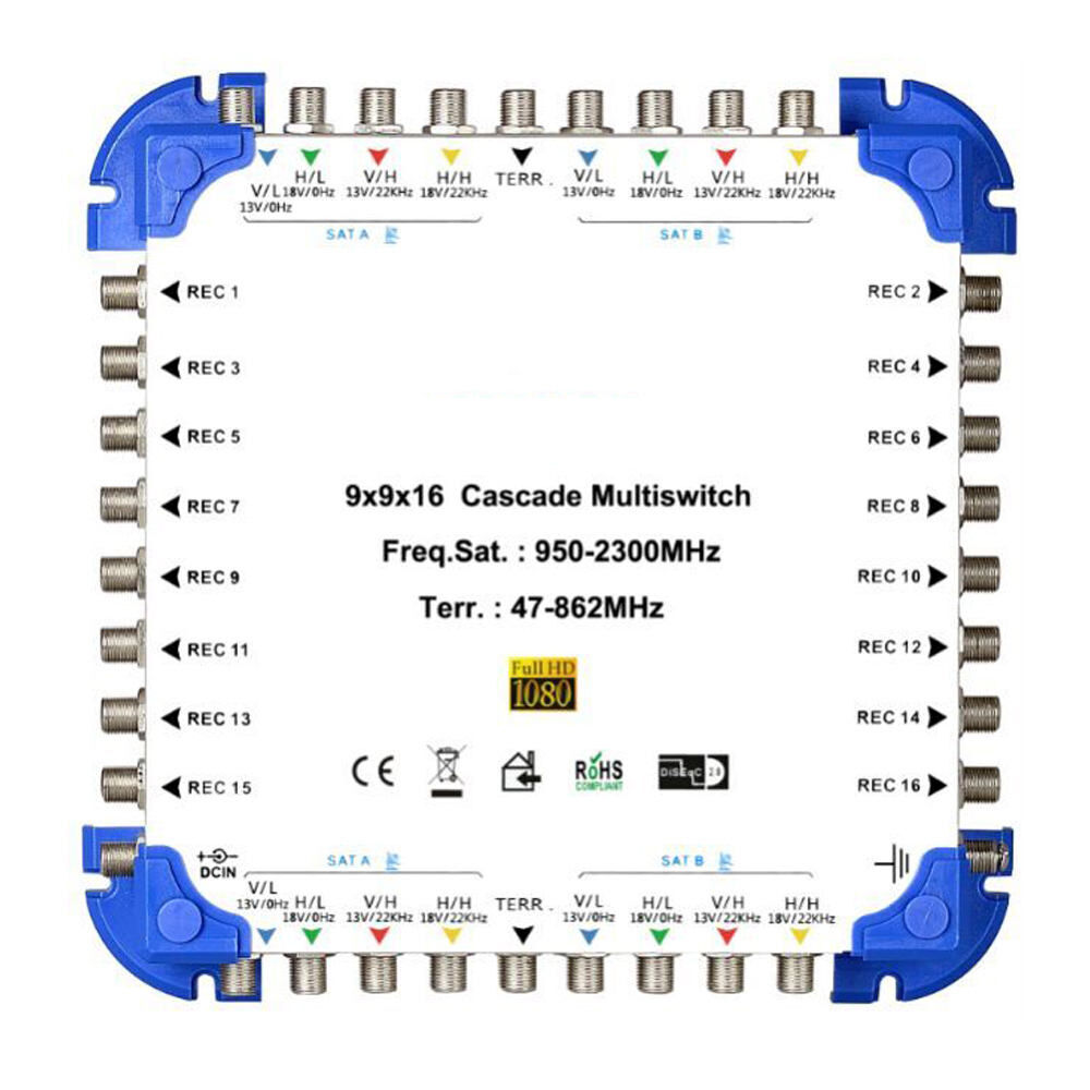 Best Selling 9 In 16 Out Satellite Diseqc 950-2400mhz Diseqc Switch ...