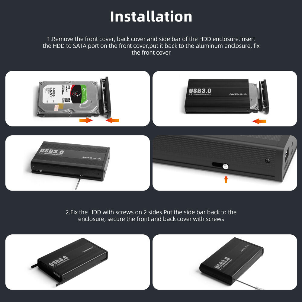 Maiwo K3502u3s Aluminum Enclosure For 2.5"/3.5" Sata Hdd/ssd 2.5 / 3.5 ...
