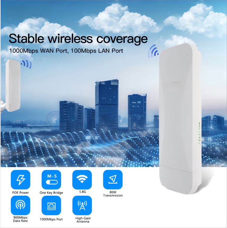 Long Distance Wireless Network Ap 900m/ 5.8g / Power Digital Long ...