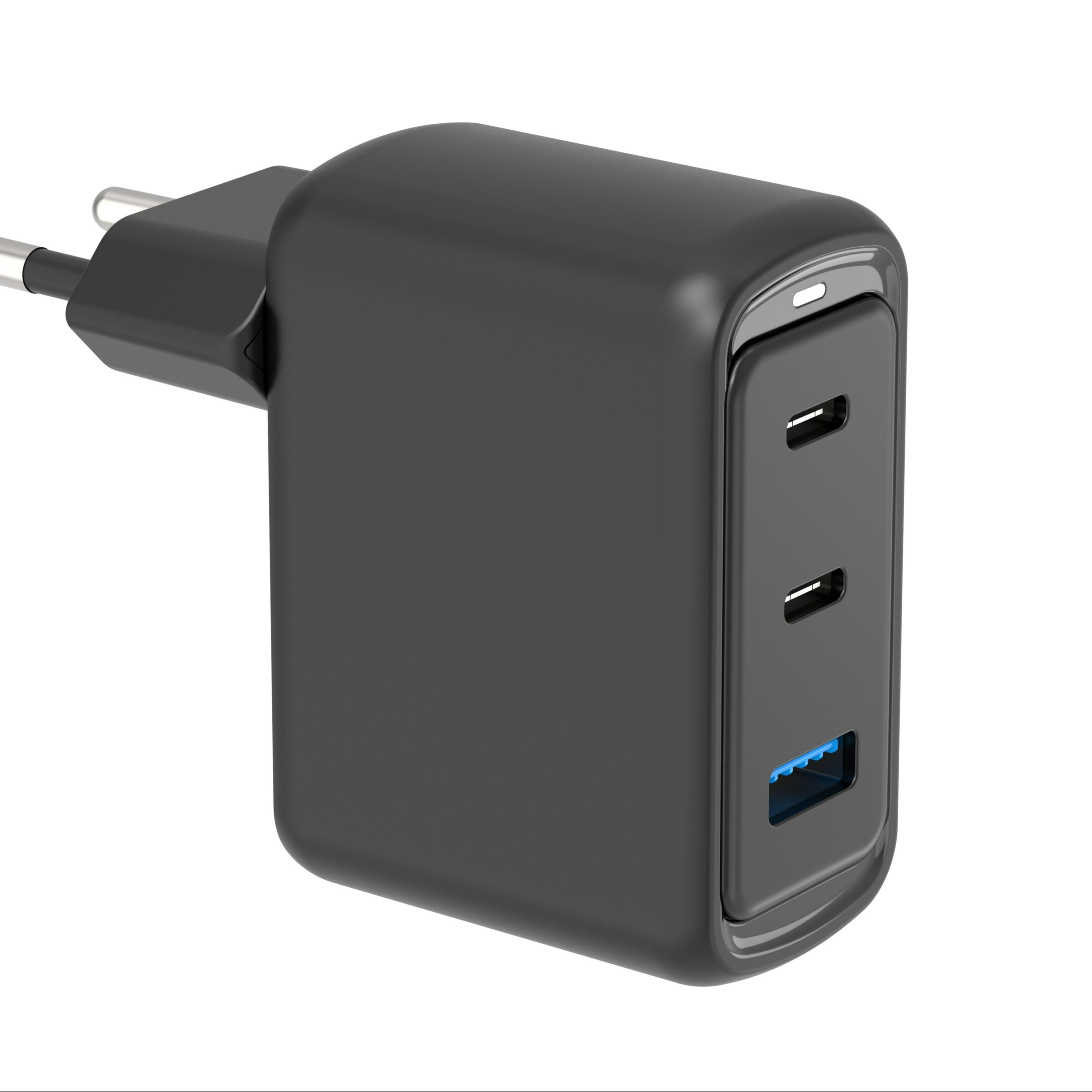 3-port 70w Pd&qc 3.0 Wall Gan Charger With Usb-c Charging Cable For ...