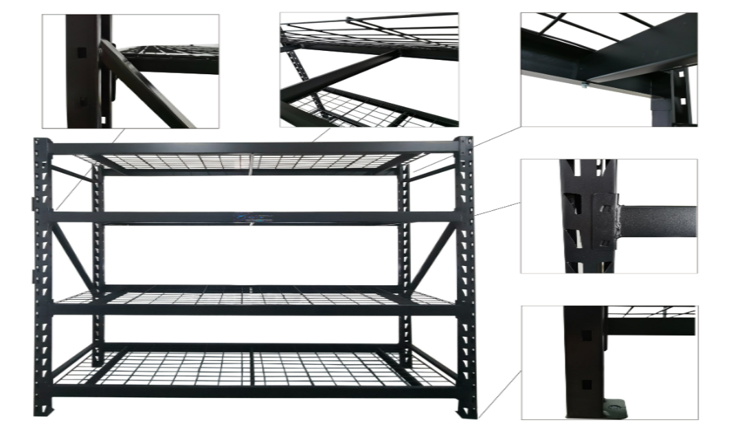 Custom Heavy Duty Shelving 300 Kg Layer Garage 4 Tier Warehouse Storage ...