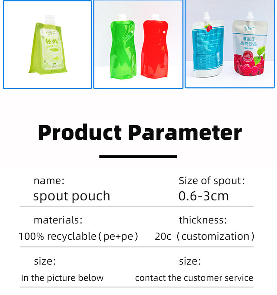 Reusable Custom Plastic Stand Up Spout Pouch Packaging Bag For Puree ...