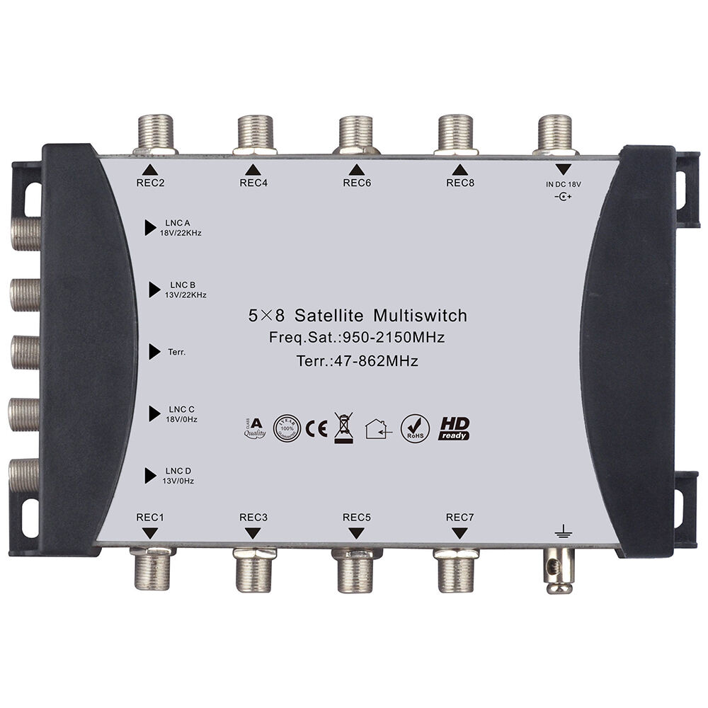 Newest 5 In 8 Output Stand Alone Satellite Multiswitch 5 Passion Hd Satellite Receiver 8 Out ...