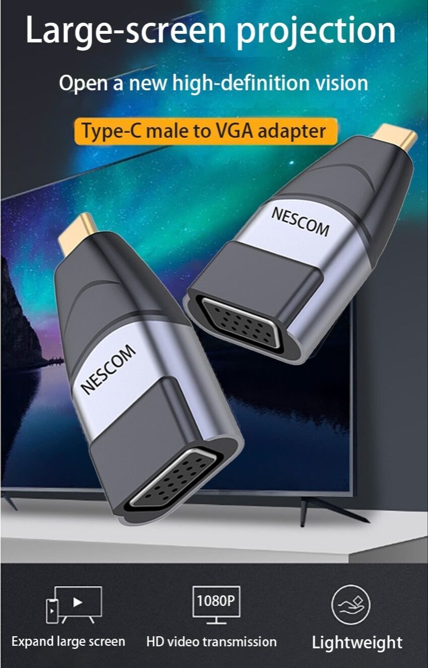 Bulk Buy China Wholesale Usb C To Vga Video Female Head, Aluminum Case ...