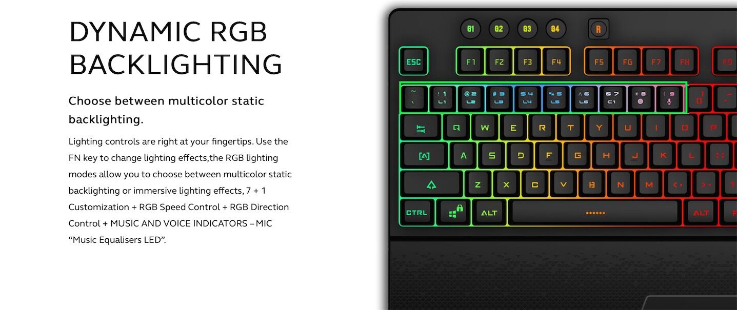Aikun Gx650 Wired Gaming Keyboard With Knob Control And Programmable 4 ...