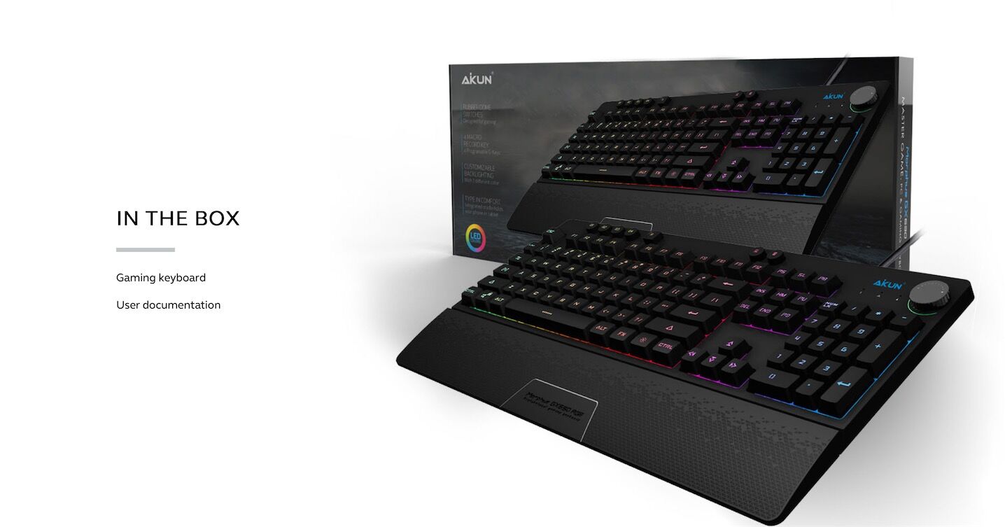 Aikun Gx650 Wired Gaming Keyboard With Knob Control And Programmable 4 ...