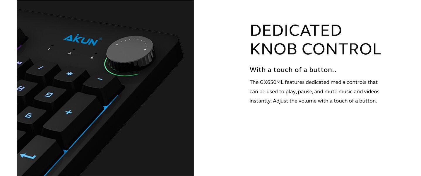 Aikun Gx650 Wired Gaming Keyboard With Knob Control And Programmable 4 ...