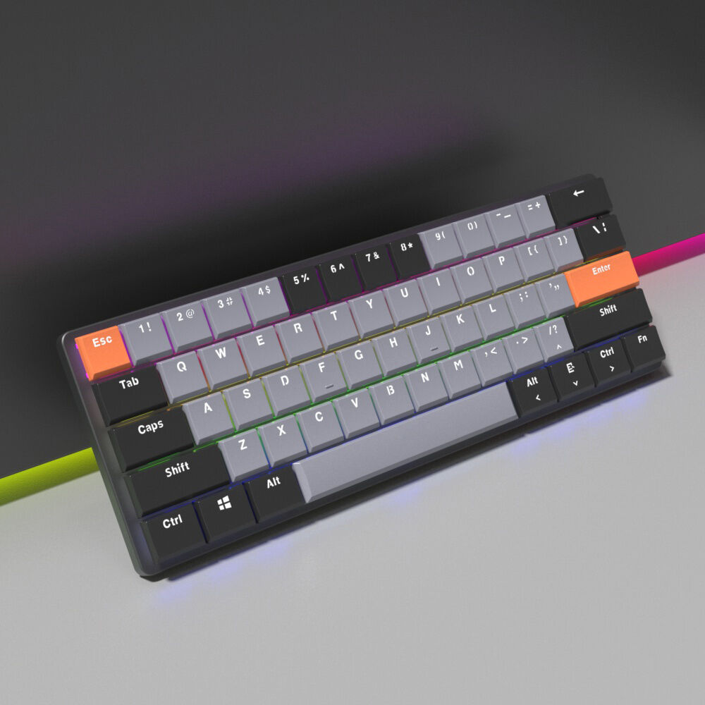 61 Keys Mini Size Wired Rainbow Low Profile Mechanical Keyboards ...