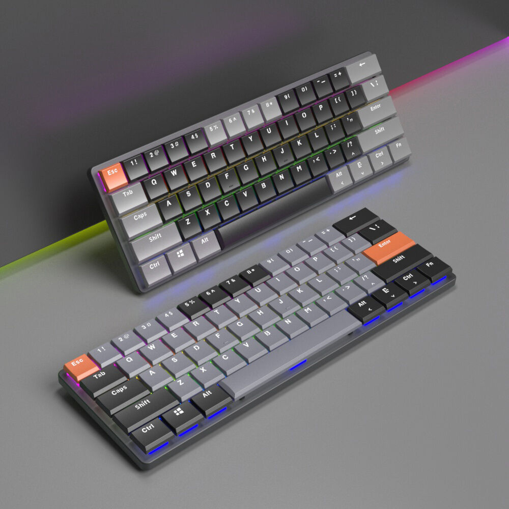 61 Keys Mini Size Wired Rainbow Low Profile Mechanical Keyboards ...