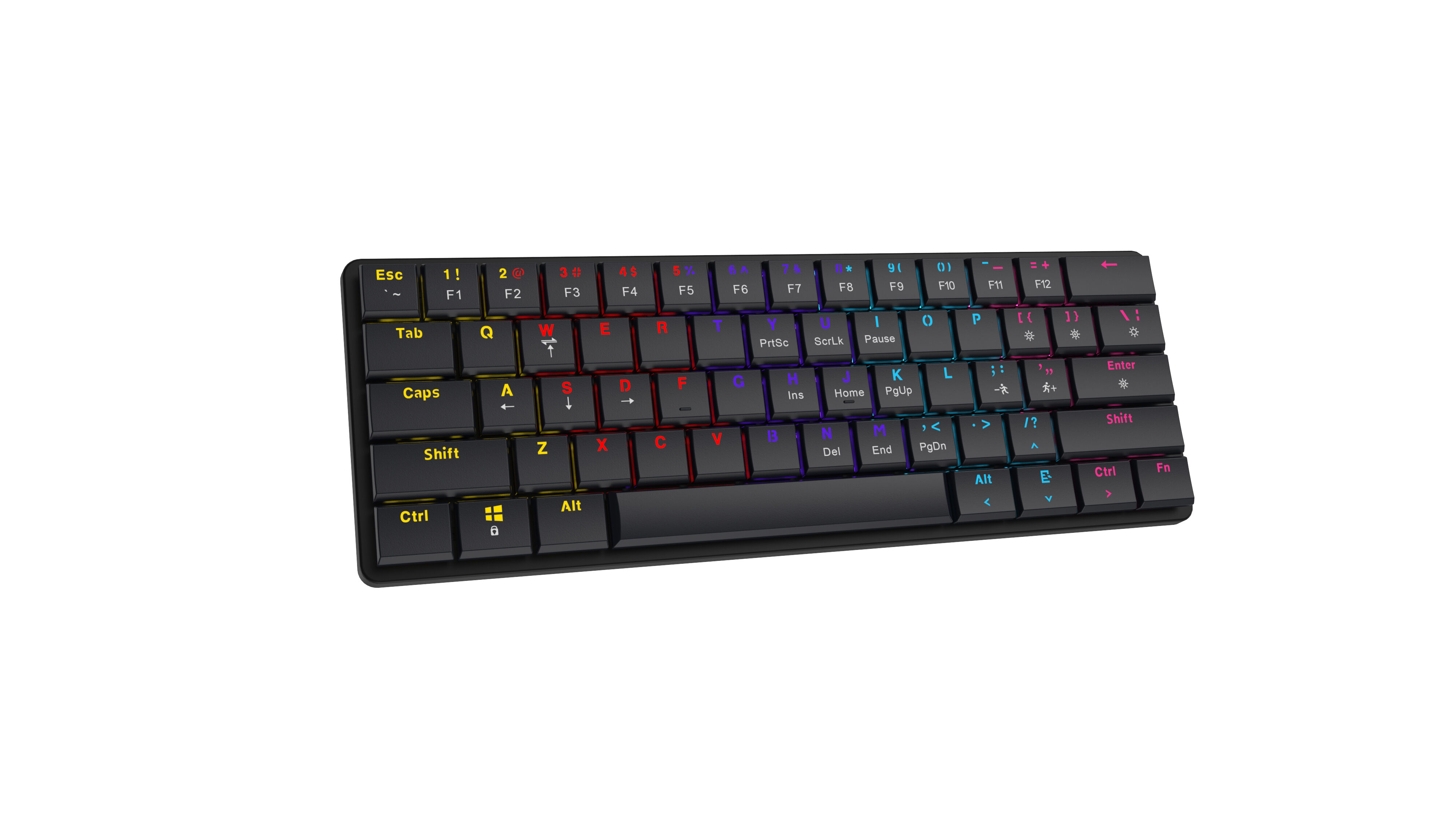 61 Keys Mini Size Wired Rainbow Low Profile Mechanical Keyboards ...