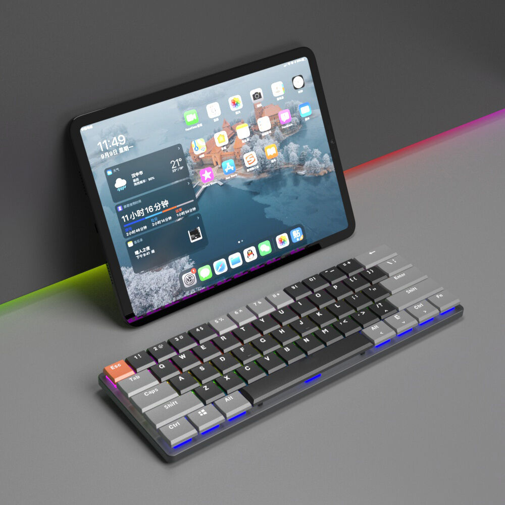 61 Keys Mini Size Wired Rainbow Low Profile Mechanical Keyboards ...