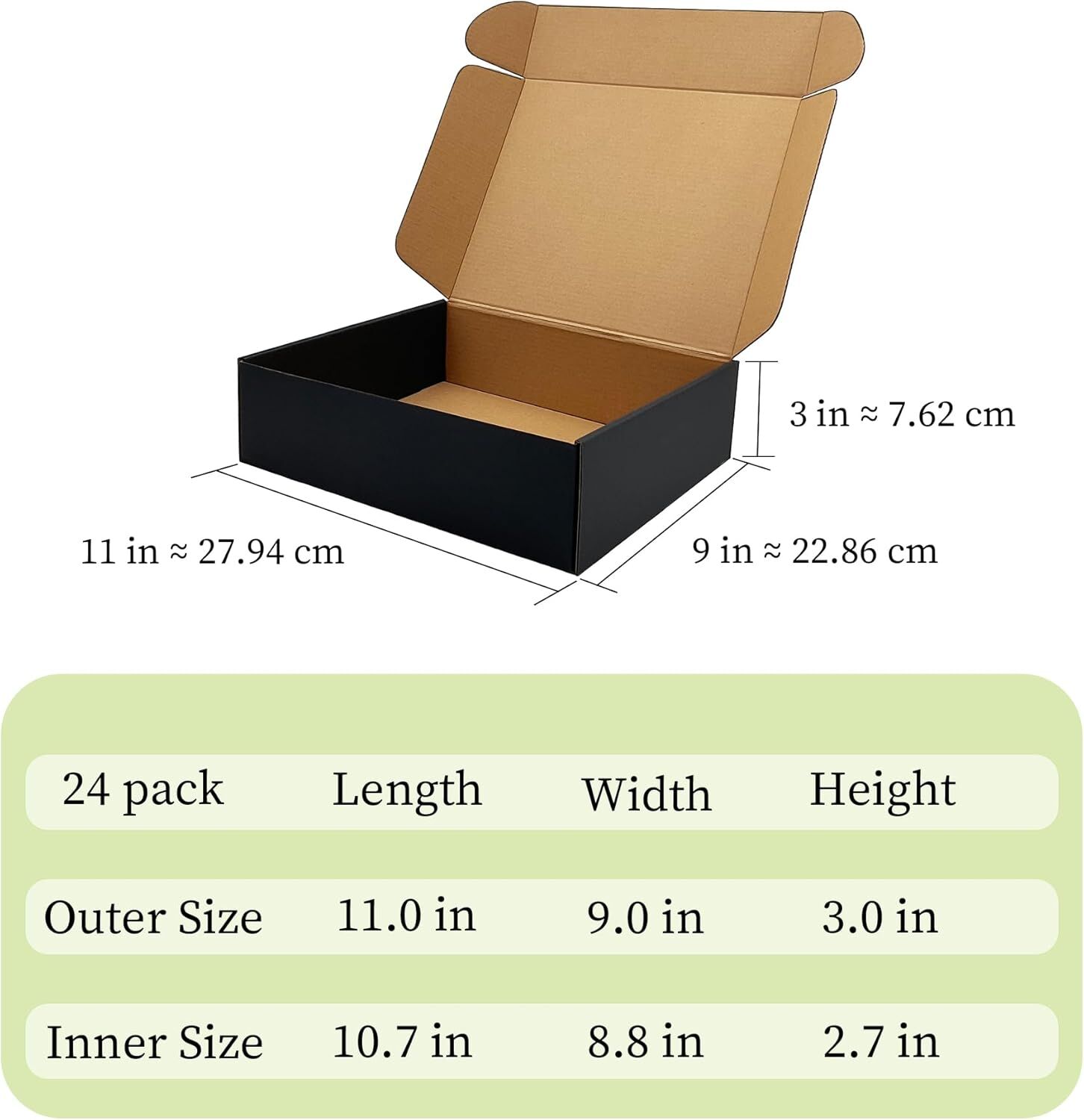 11x9x3 Inch Black Shipping Boxes ，cardboard Packaging Boxes For Mailing ...