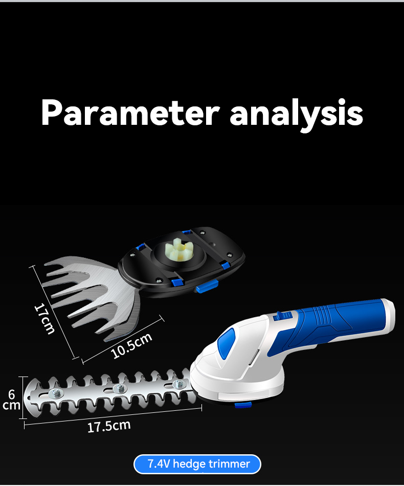 2 In 1 Hand Held Portable Pruner Hedge Trimmer Cordless Lithium Battery ...