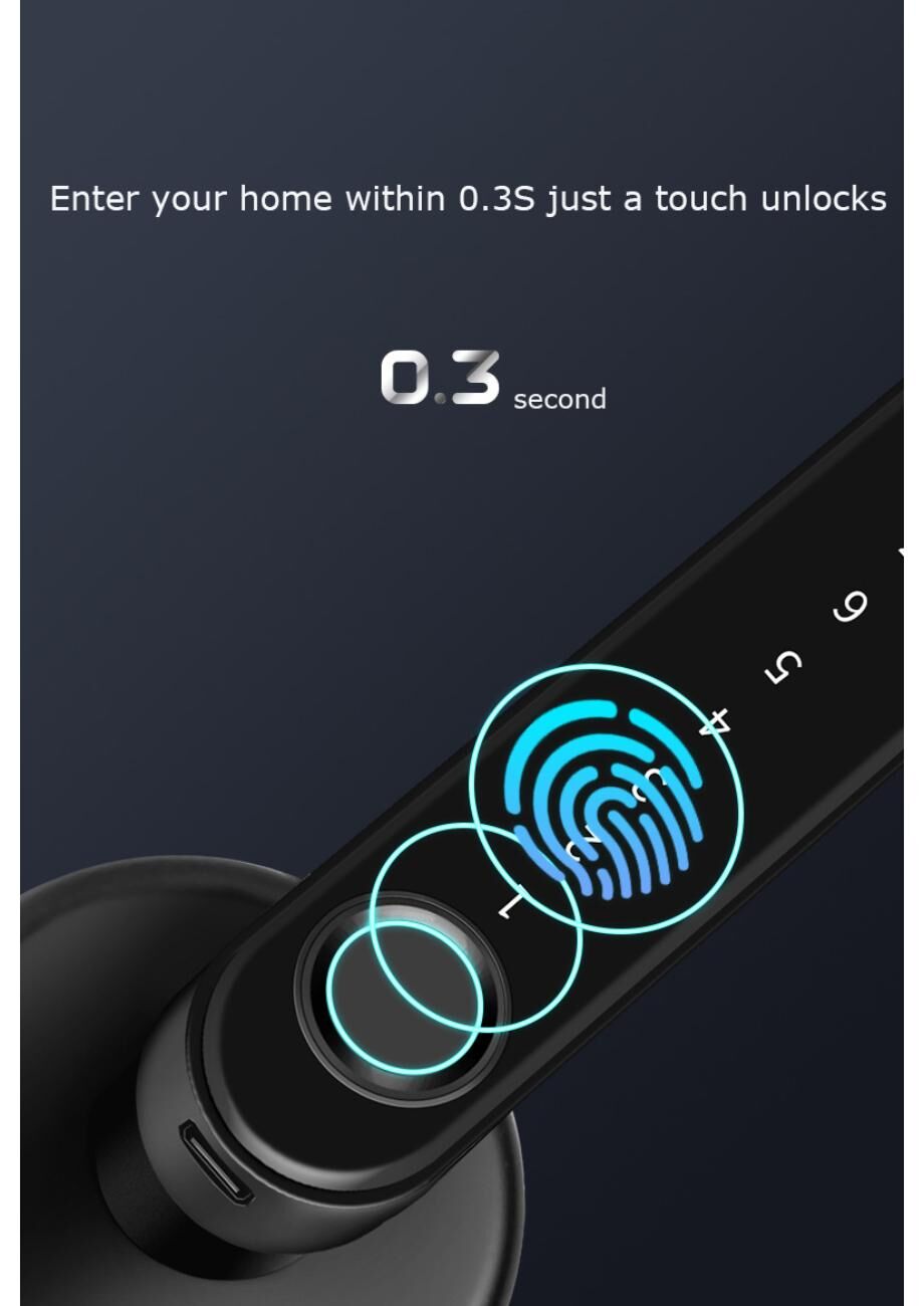 Innovative Tuya Wifi Smart Handle Wood Door Lock Custom Knob Cylinder ...