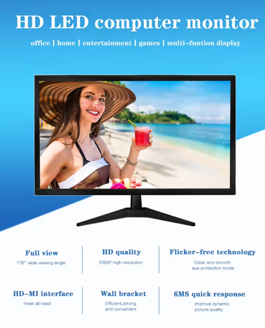 High Resolution 1080p 2k 4k Vga 19" 22" 24" 27" 32" 75hz 144hz Pc ...