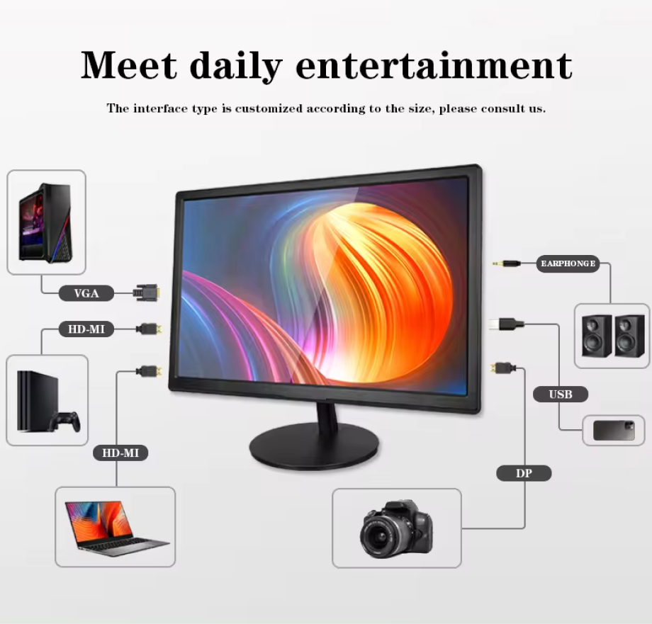 High Resolution 1080p 2k 4k Vga 19" 22" 24" 27" 32" 75hz 144hz Pc ...