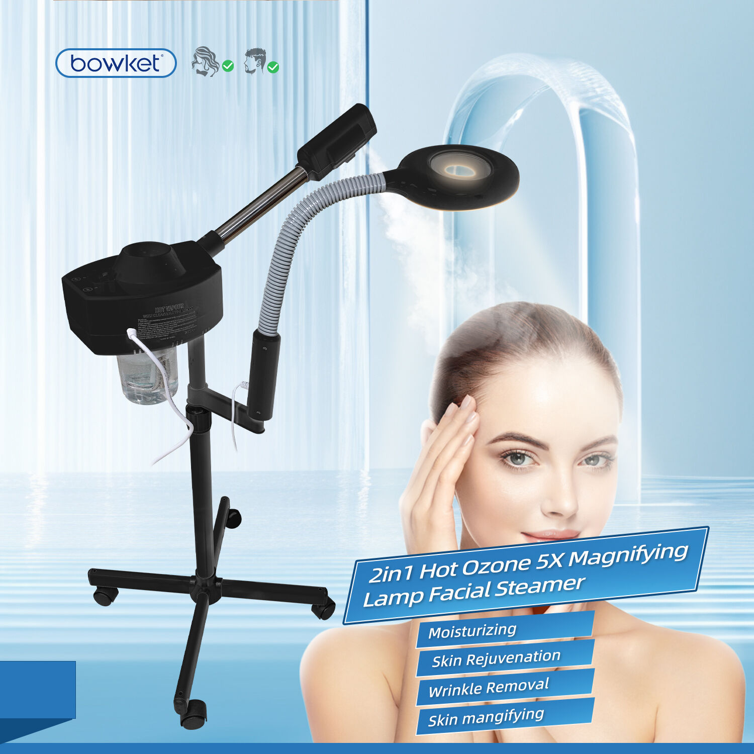 Buy China Wholesale Bowket Beauty Salon Facial Steamer 2 In 1 Multi ...