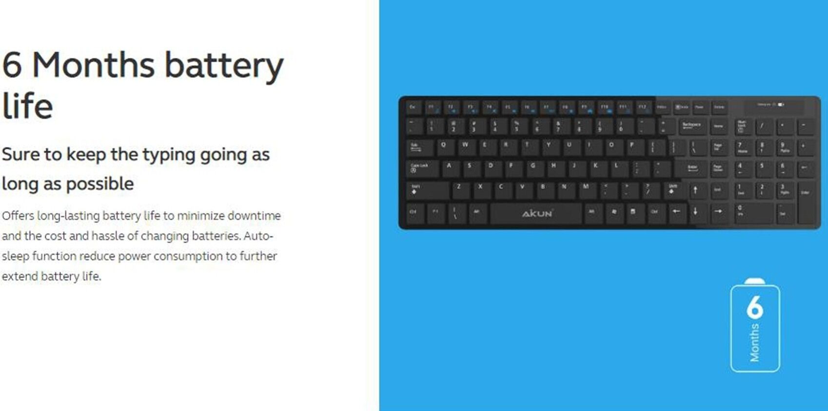 Aikun Ultra Slim Keyboard And Mouse Combo, Wireless Keyboard And Mouse ...