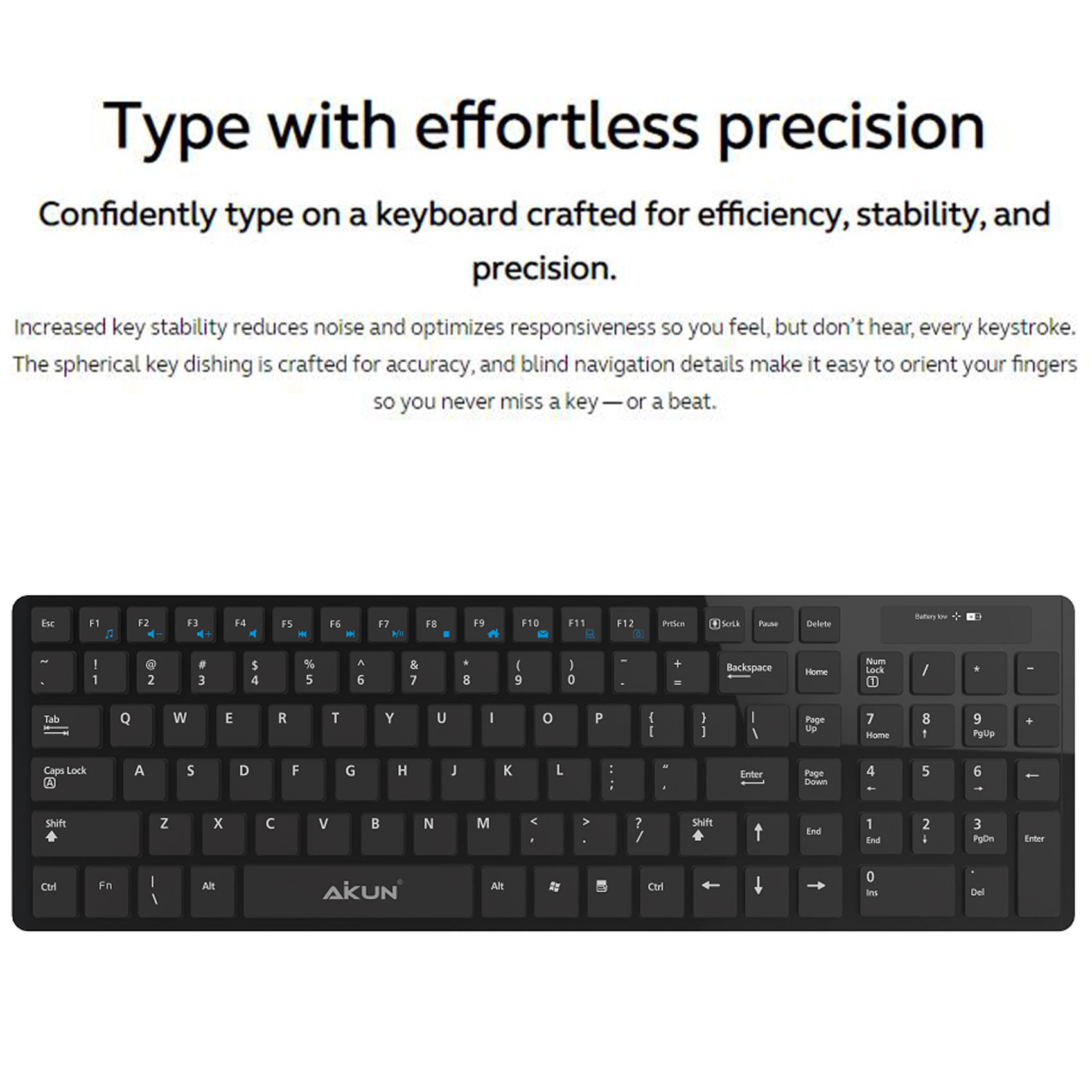 Aikun Ultra Slim Keyboard And Mouse Combo, Wireless Keyboard And Mouse ...
