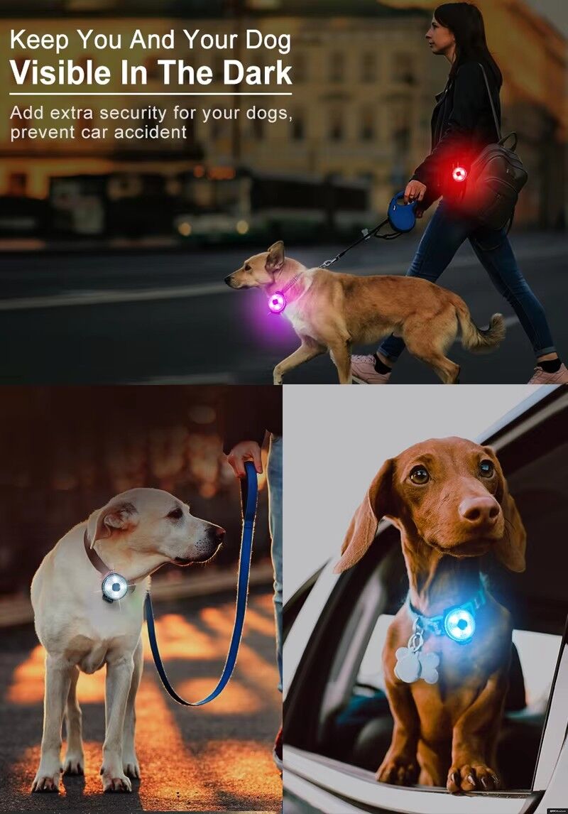 Custom Logo Flashing Dog Gifts Accessories Pet Silicone Blinker Night ...
