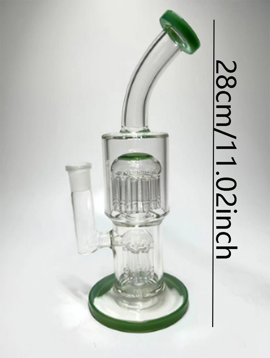 New Design Hand Blowing Green Shape Transparent Glass Long Pipe Bong ...