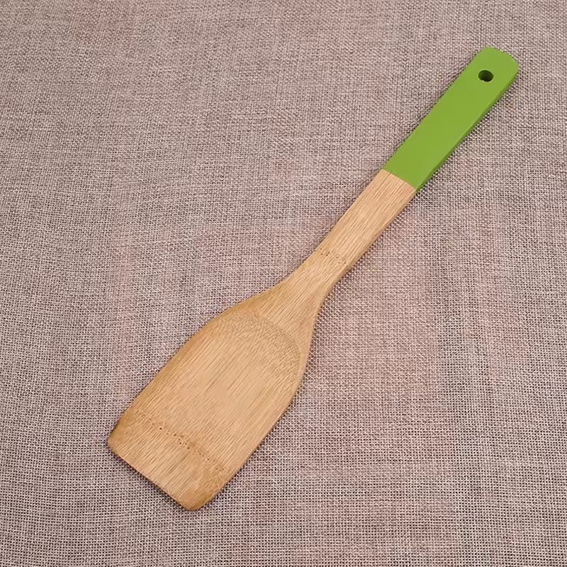 5 Piece Bamboo Wood Nonstick Cooking Utensils - Wooden Spoons And ...